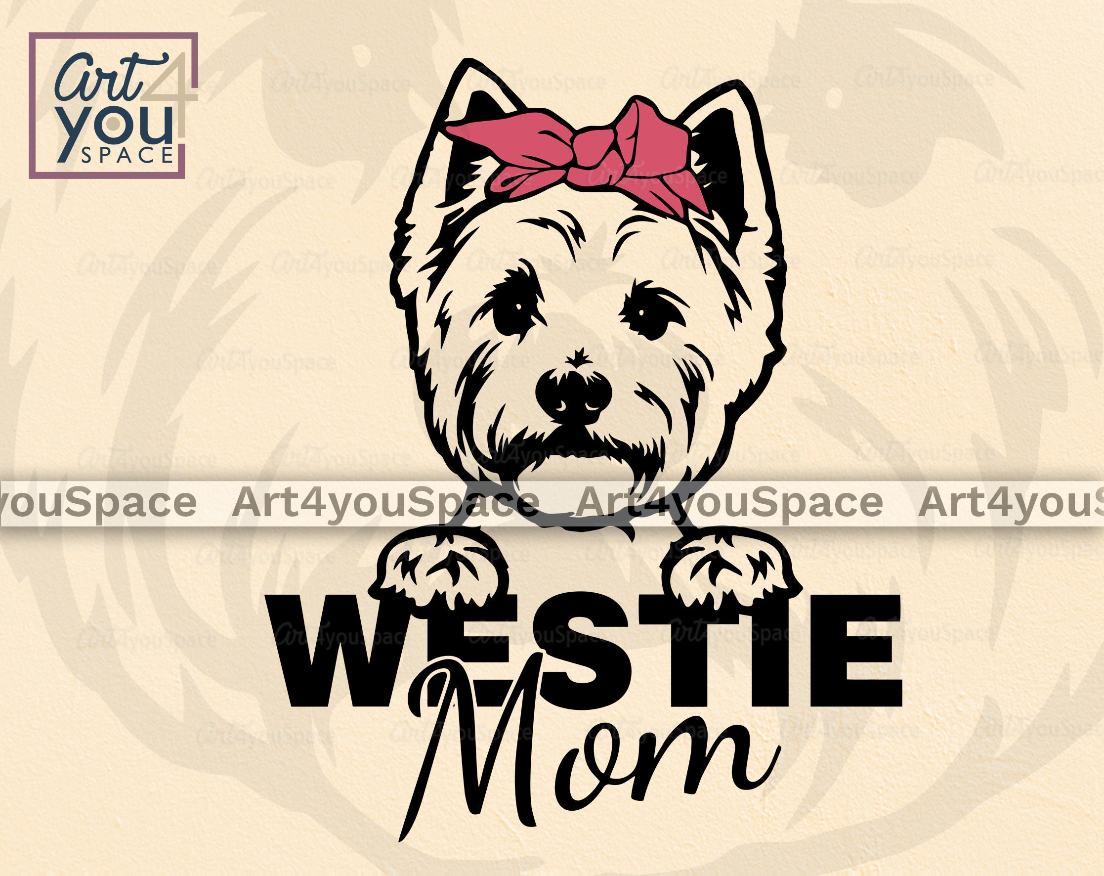 West Highland White Terrier svg Westie mom clipart dog svg | Etsy