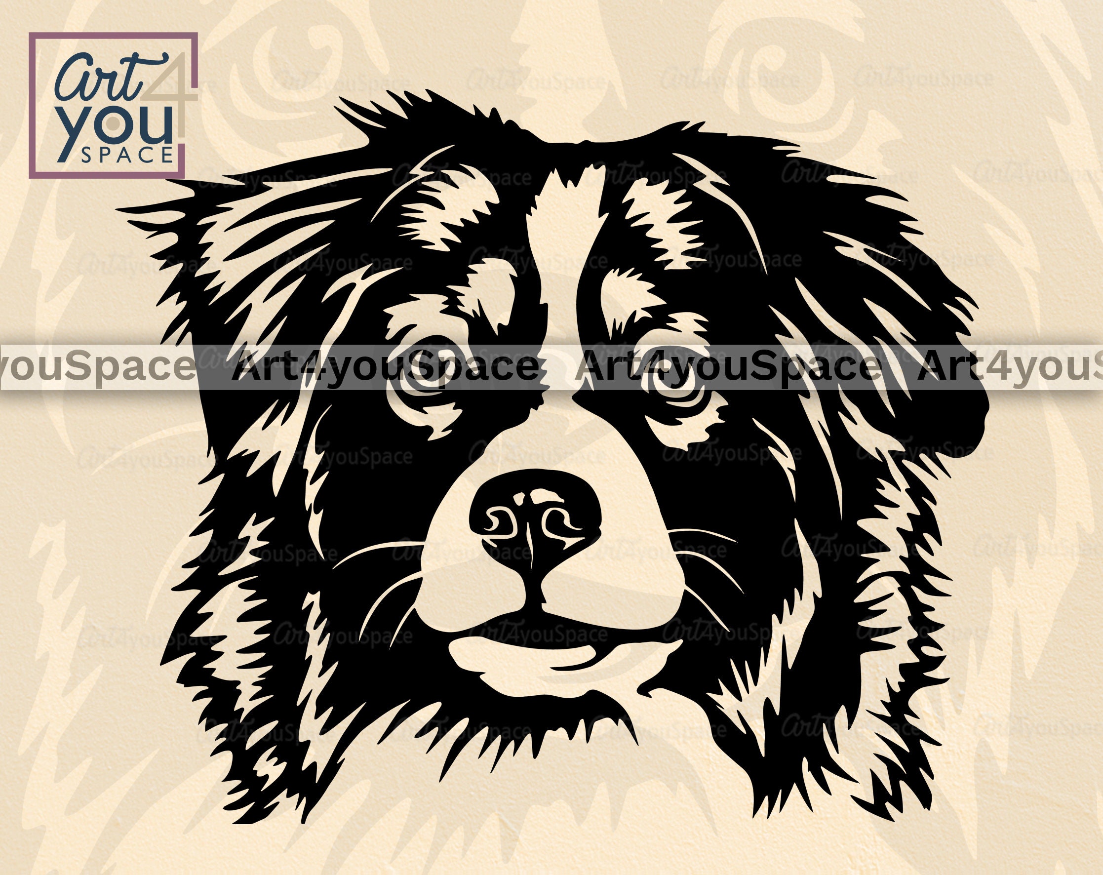 Australian Shepherd Svg Dog Svg Files for Cricut Aussie Face - Etsy Ireland