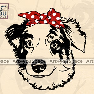 Miniature Australian Shepherd SVG PNG DXF, Dog Cricut Project, Mini ...