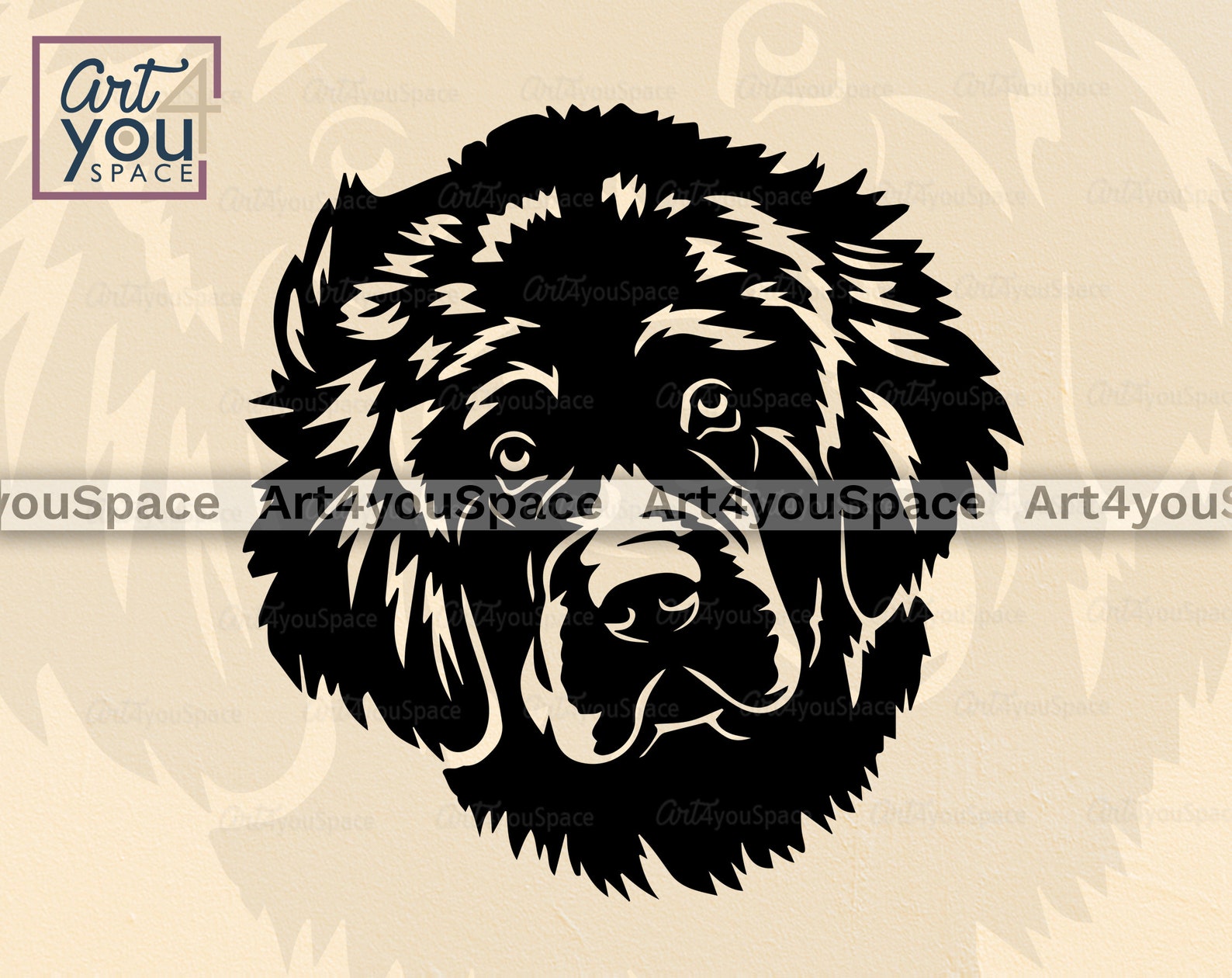 Newfoundland Svg, Dog Svg File for Cricut, Newfie Art Clipart, Peeking ...