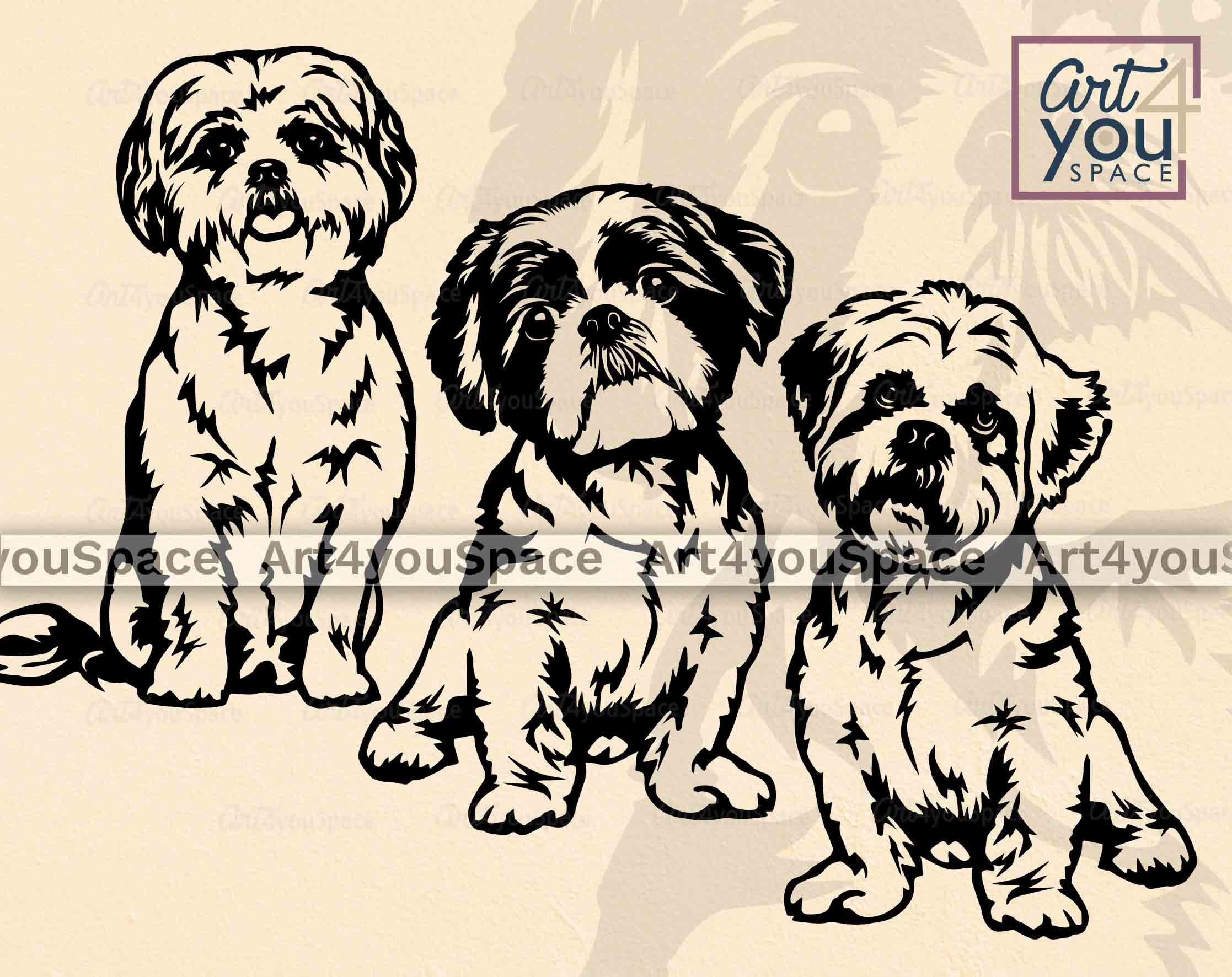 Shih Tzu Svg Files for Cricut Project, Cute Dog Vector Image Clipart ...