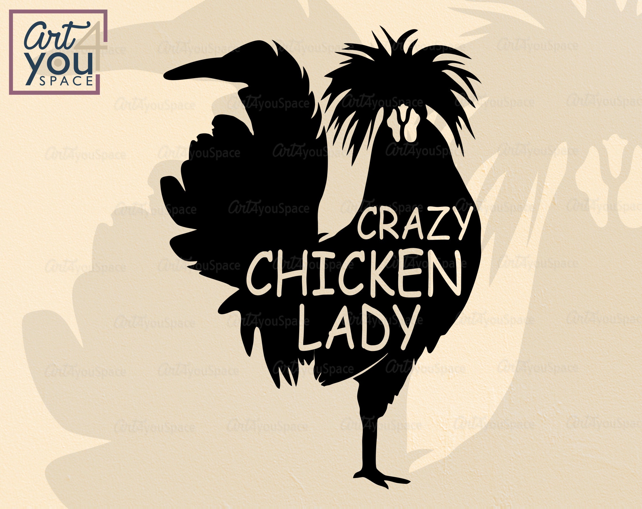 Crazy chicken lady Polish chicken svg silhouette Cricut | Etsy