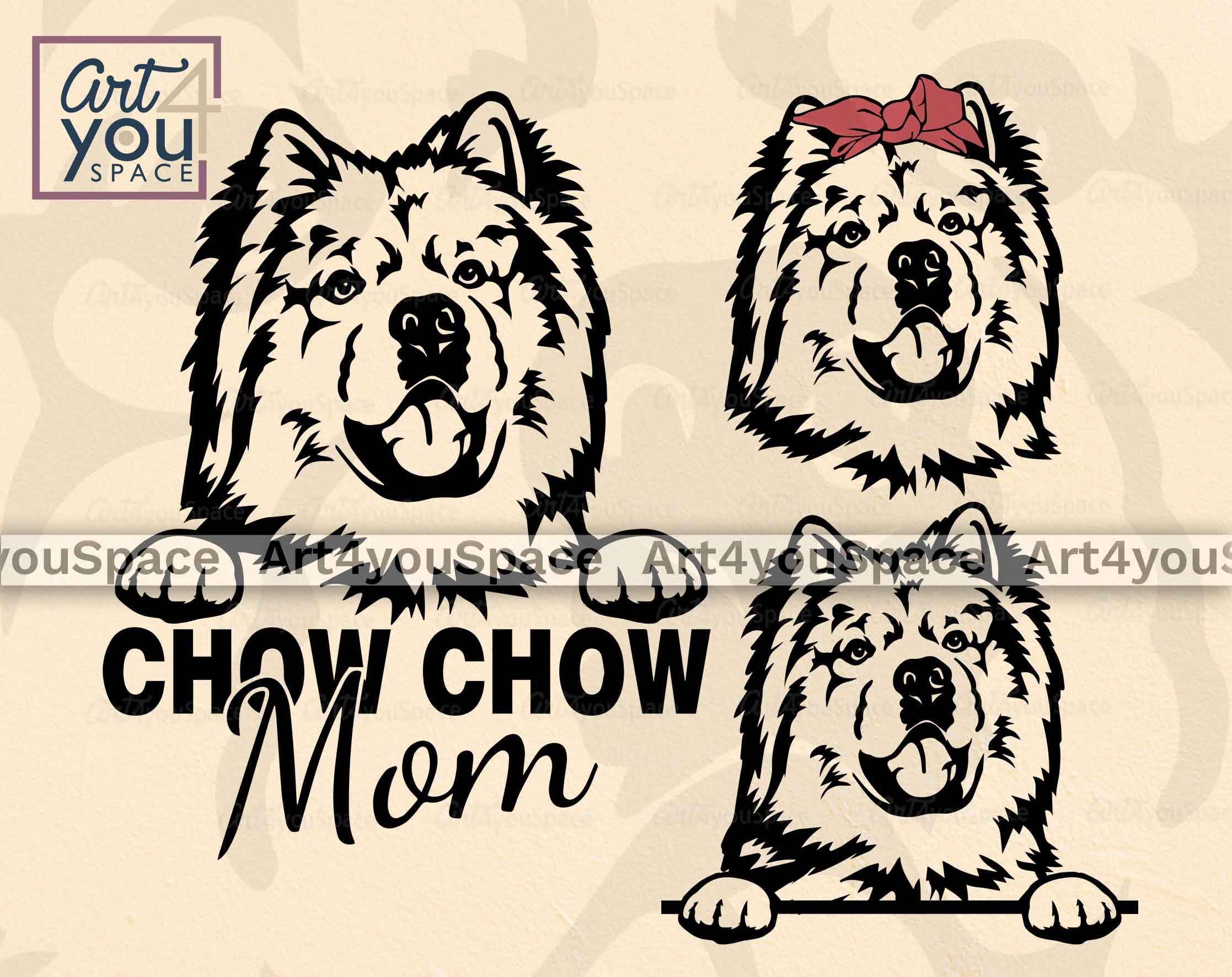 Chow Chow Clipart Dog Svg File for Cricut Face Bandana - Etsy