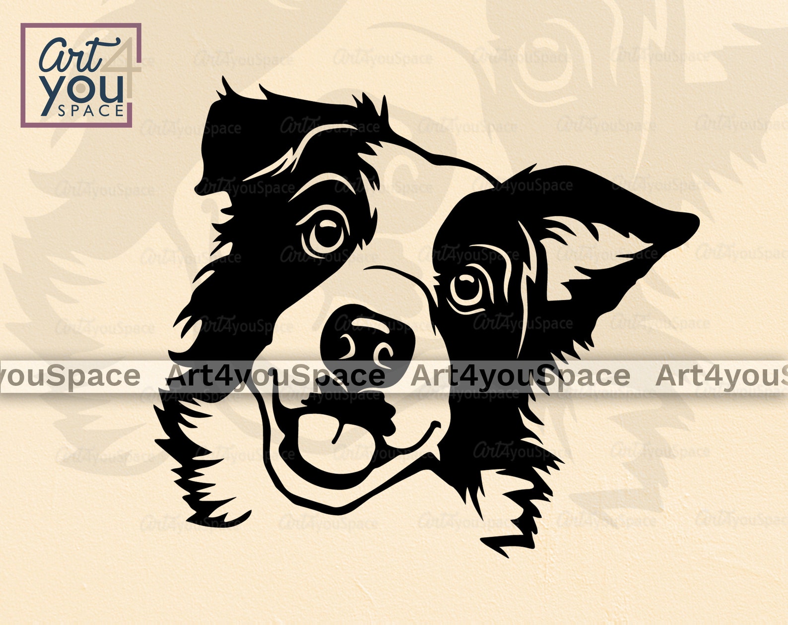 Border Collie Svg Dog Svg File For Cricut Face Peeking Head | Etsy