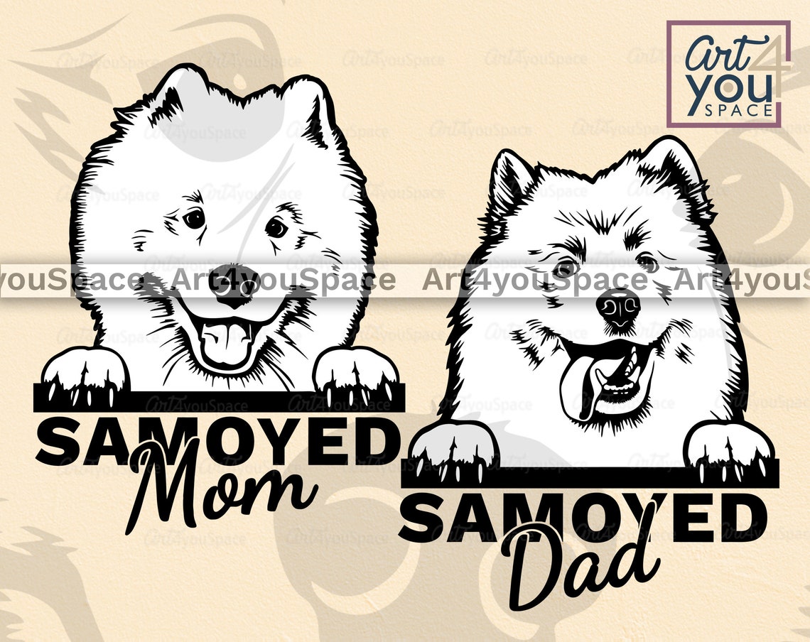 Samoyed Svg Dog Svg Files for Cricut Funny Pet Face Head - Etsy