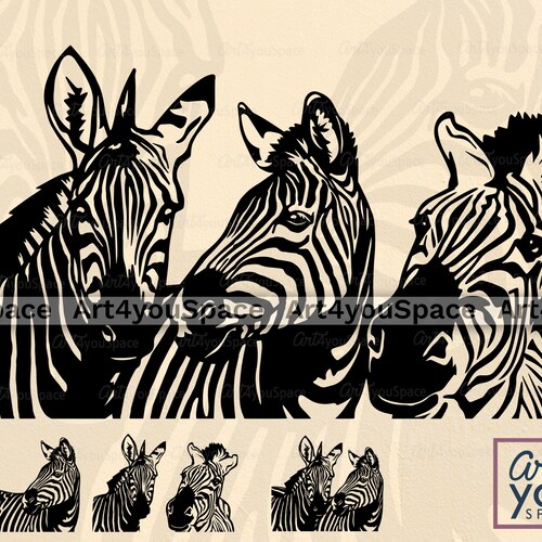 Zebra Face SVG PNG JPG Cricut & Silhouette Zoo Animal - Etsy