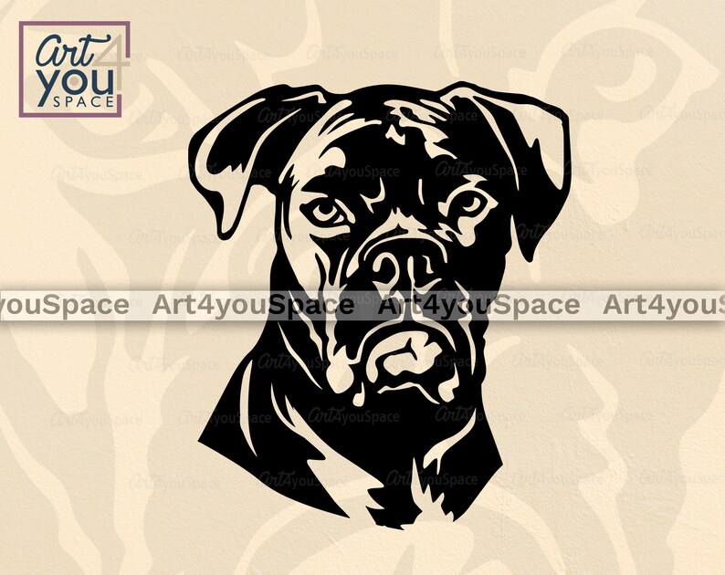 Boxer Dog SVG Files for Cricut Animal Clipart Digital - Etsy