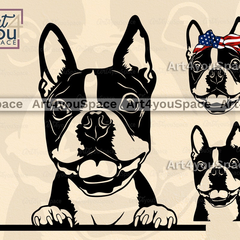 Boston Terrier Svg - Etsy