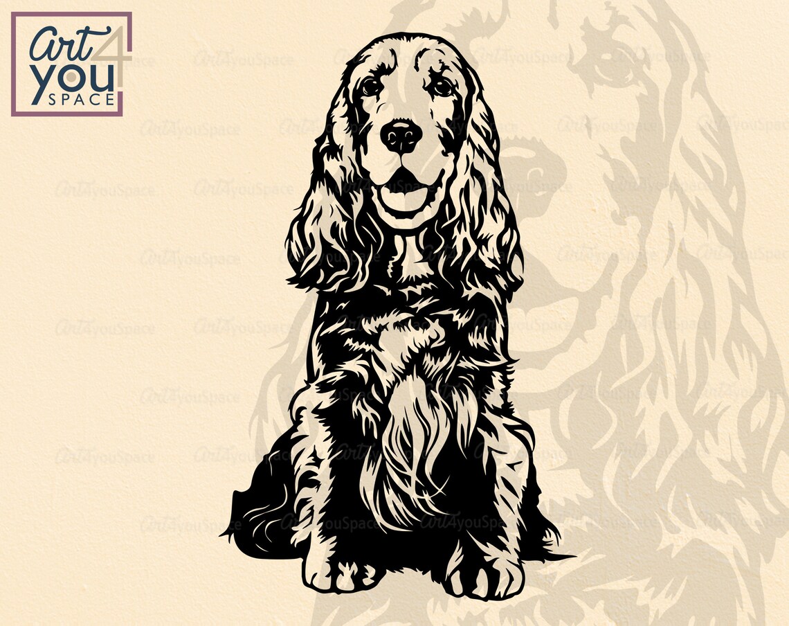 Cute english cocker spaniel svg dog svg file for cricut | Etsy