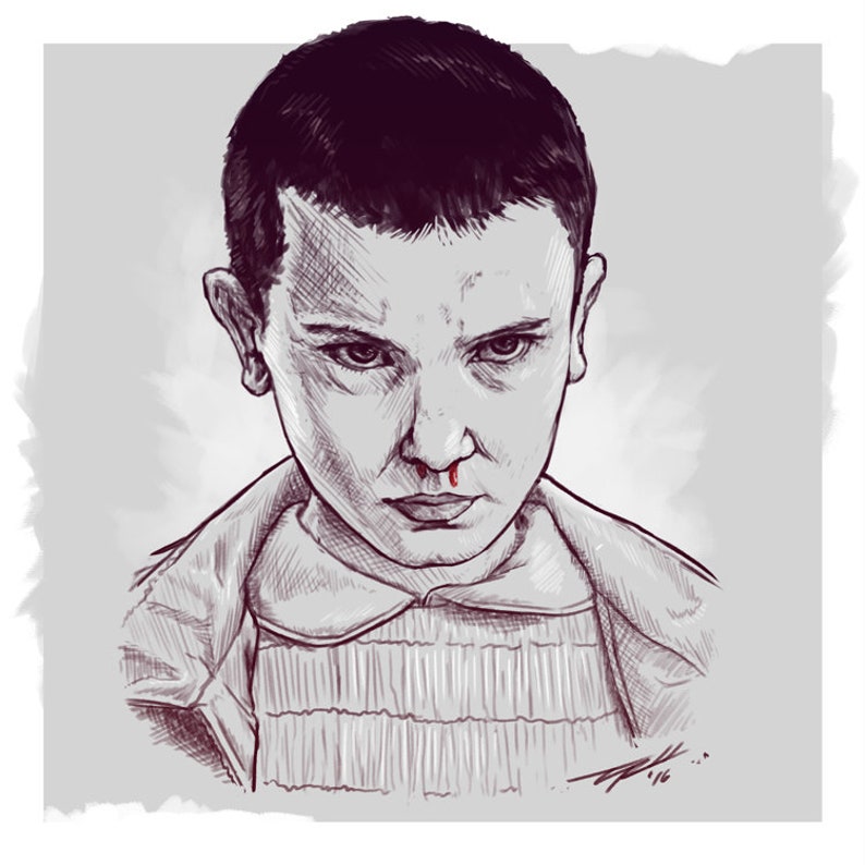 Eleven stranger Things Portrait - Etsy