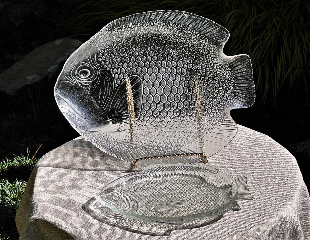Arcoroc Clear Glass Poisson Fish-shaped 15" Serving Platter & Dinner ...