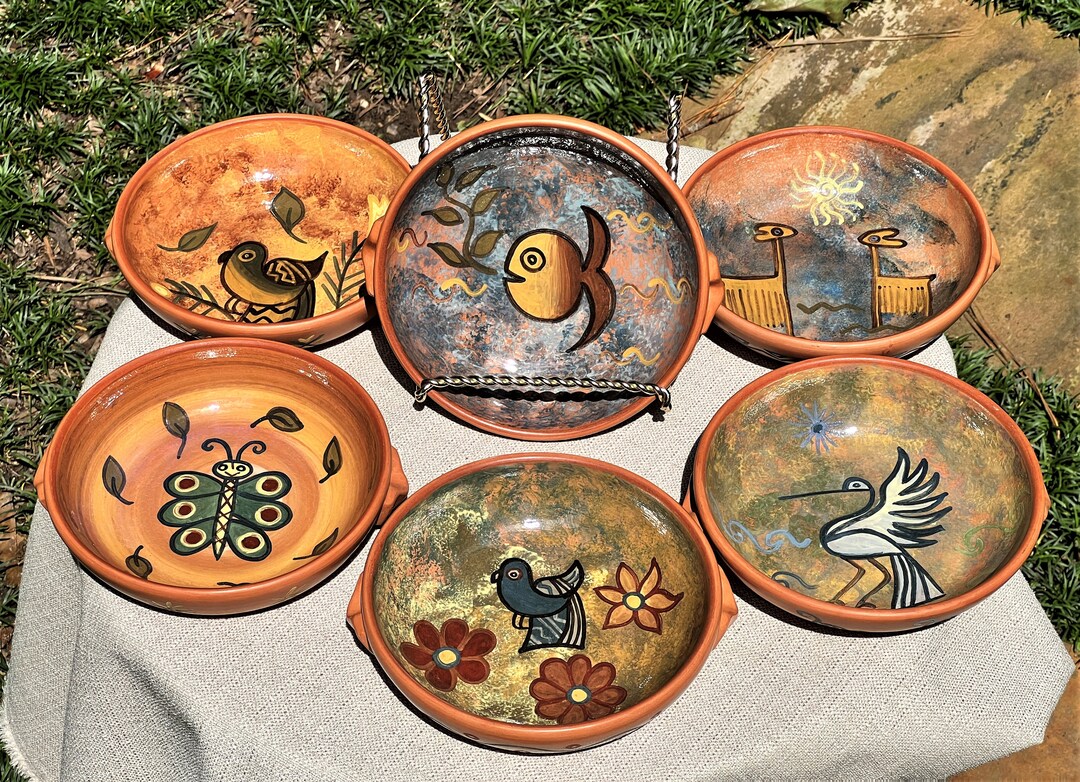 Peruvian Pottery Bowls Stamped Seminario, Pre-columbian Pottery Art ...