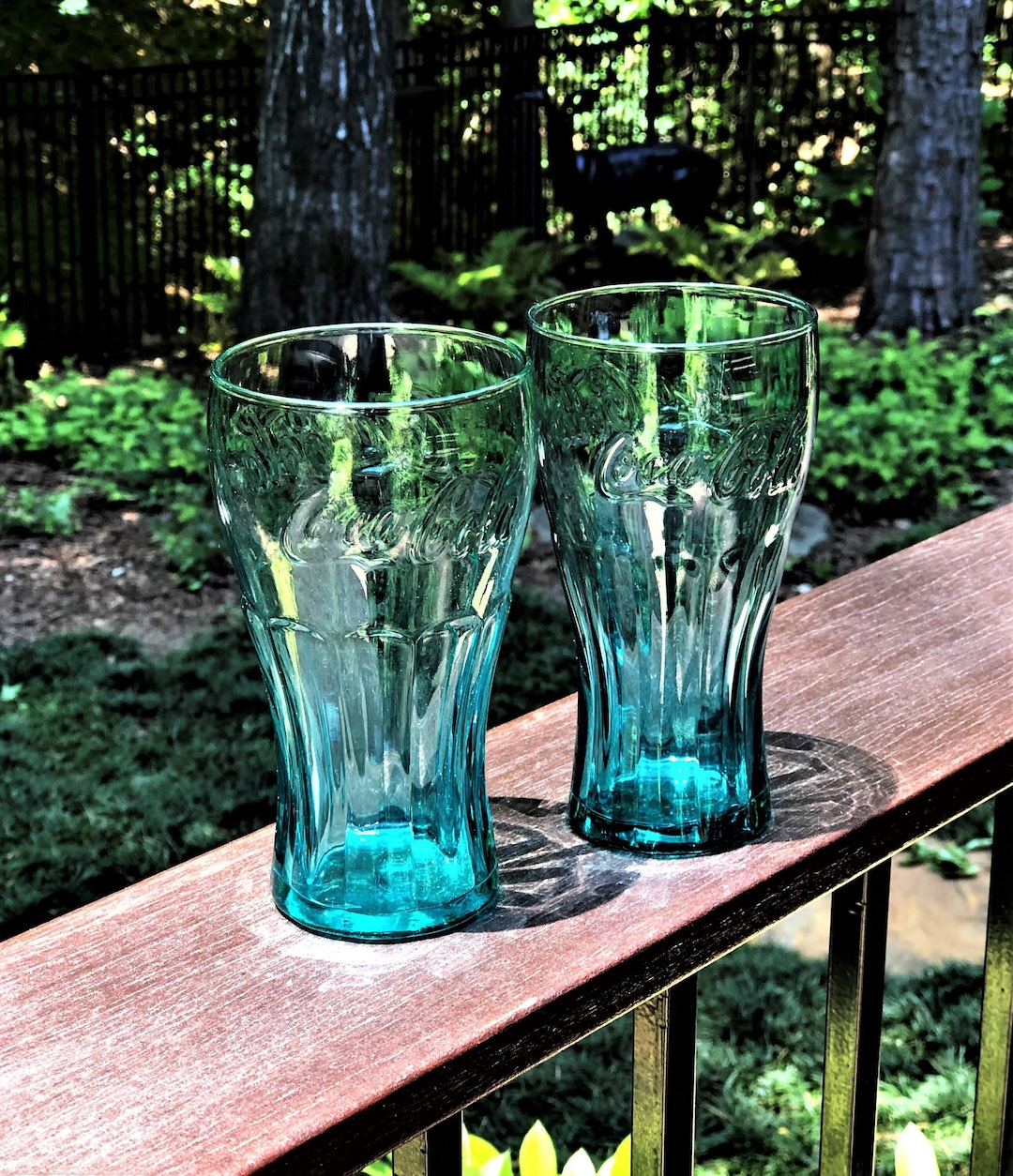 TWO Teal Coca Cola Glasses by Libbey Glass 16 Oz - Etsy