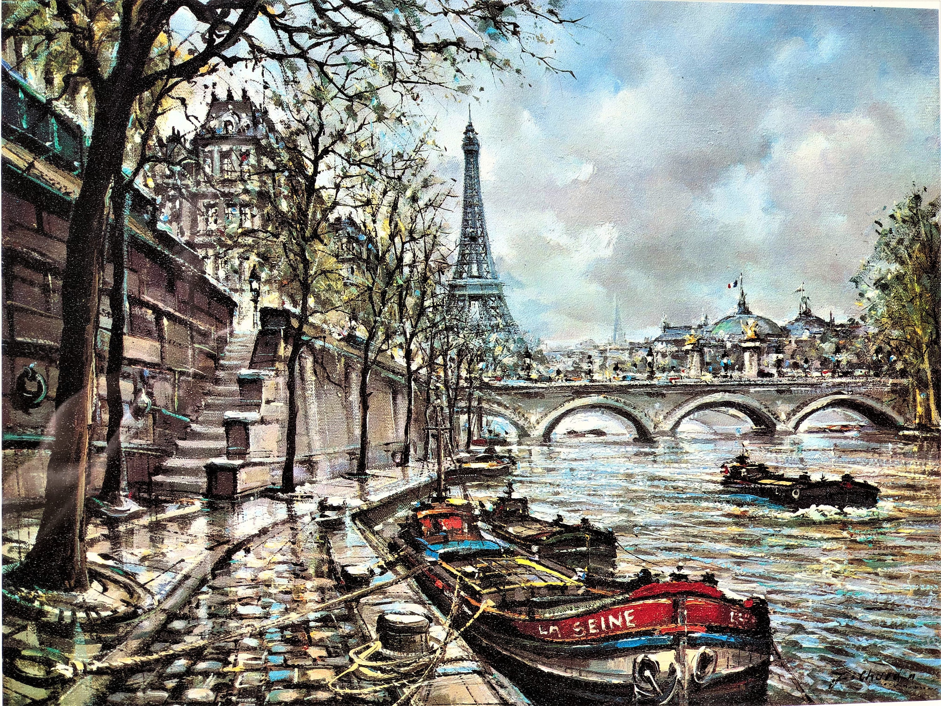 J Chardon French Artist, Signed Giclee Art Prints, Paris-eiffel Tower ...