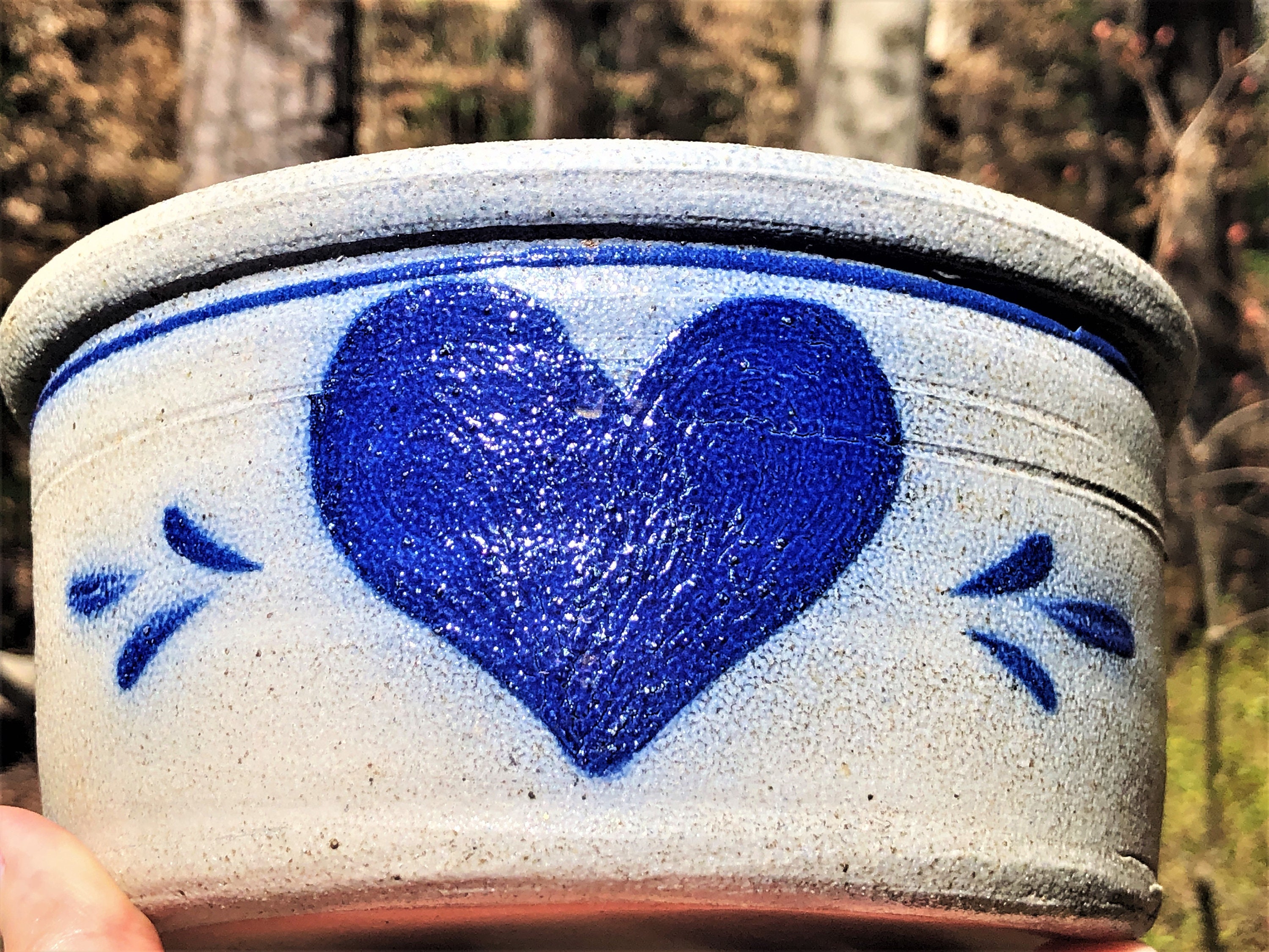 Rowe Pottery Heart Salt Glaze Bowl Crock Cobalt Blue Heart on - Etsy