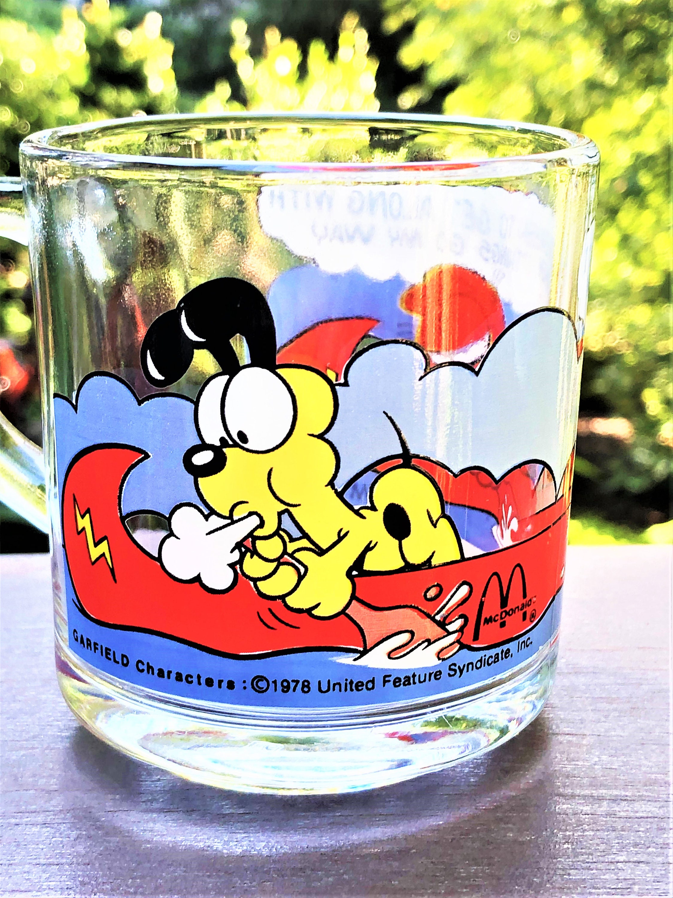 Set of FOUR Vintage Garfield Glass Mugs i'm Easy to - Etsy