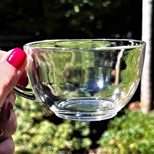 SIX Hazel Atlas Orchard Clear Glass Teacup & Saucer Sets, Apple Shaped ...