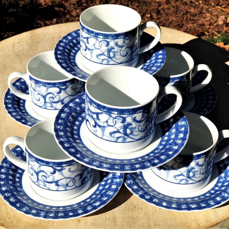 Blue White Tea Cup - Etsy