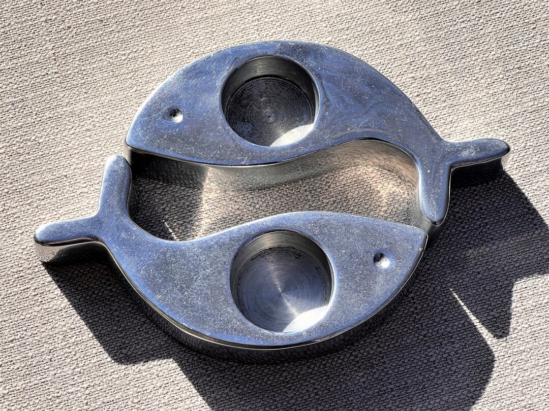 TWO Pewter Fish-shaped Tealight Candle Holders, Nautical Decor, Beach ...