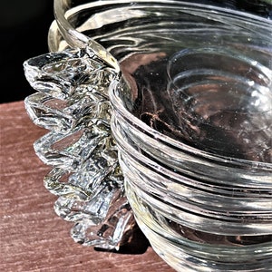 SIX Hazel Atlas Orchard Clear Glass Teacup & Saucer Sets, Apple Shaped ...