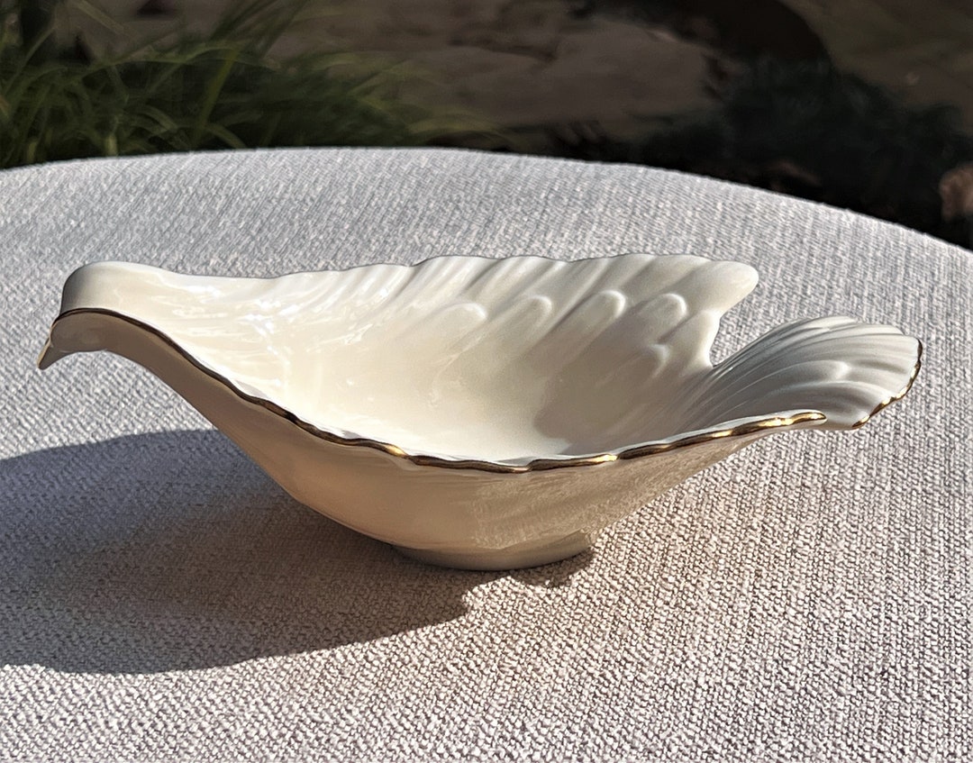 Lenox Ivory Dove Candy Dish, Choice Gold or Platinum Trim - Etsy