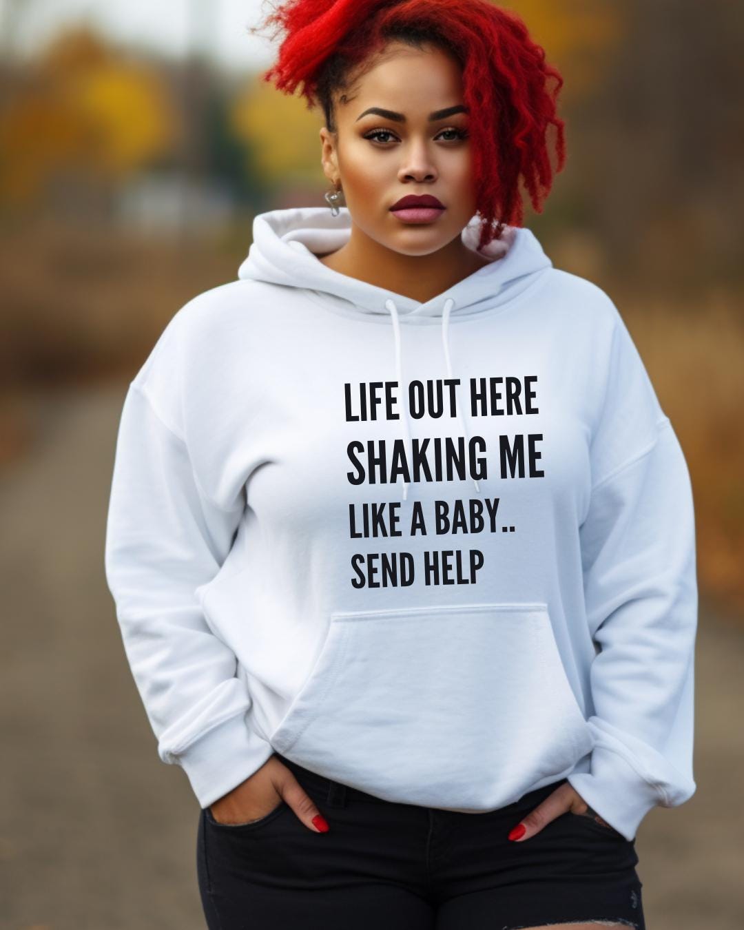 Life Out Here Shaking Me Like a Baby Hoodie | Funny Graphic Sweatshirt ...