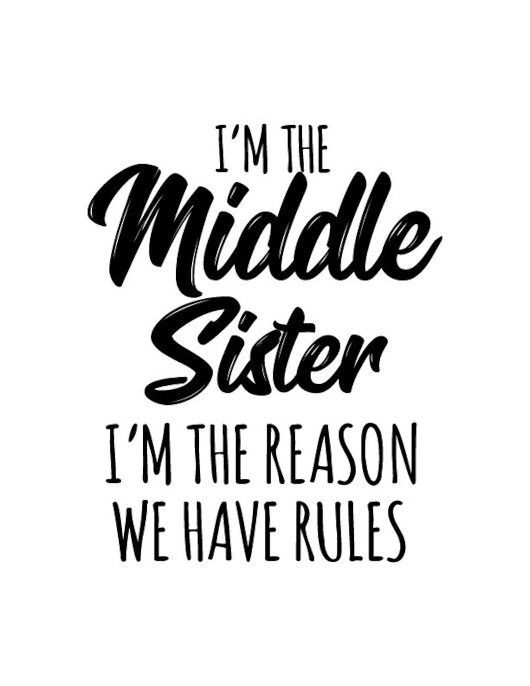 Middle Sister, Digital File, SVG, PDF - Etsy