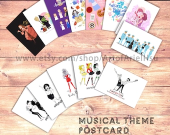 Musical Theme Postcards romantic Pair Series | Etsy