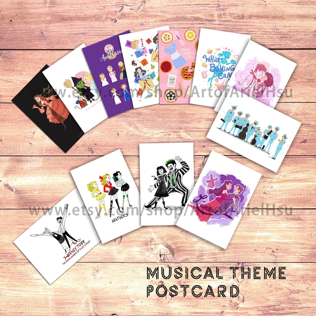 Musical Theme Postcards - Etsy