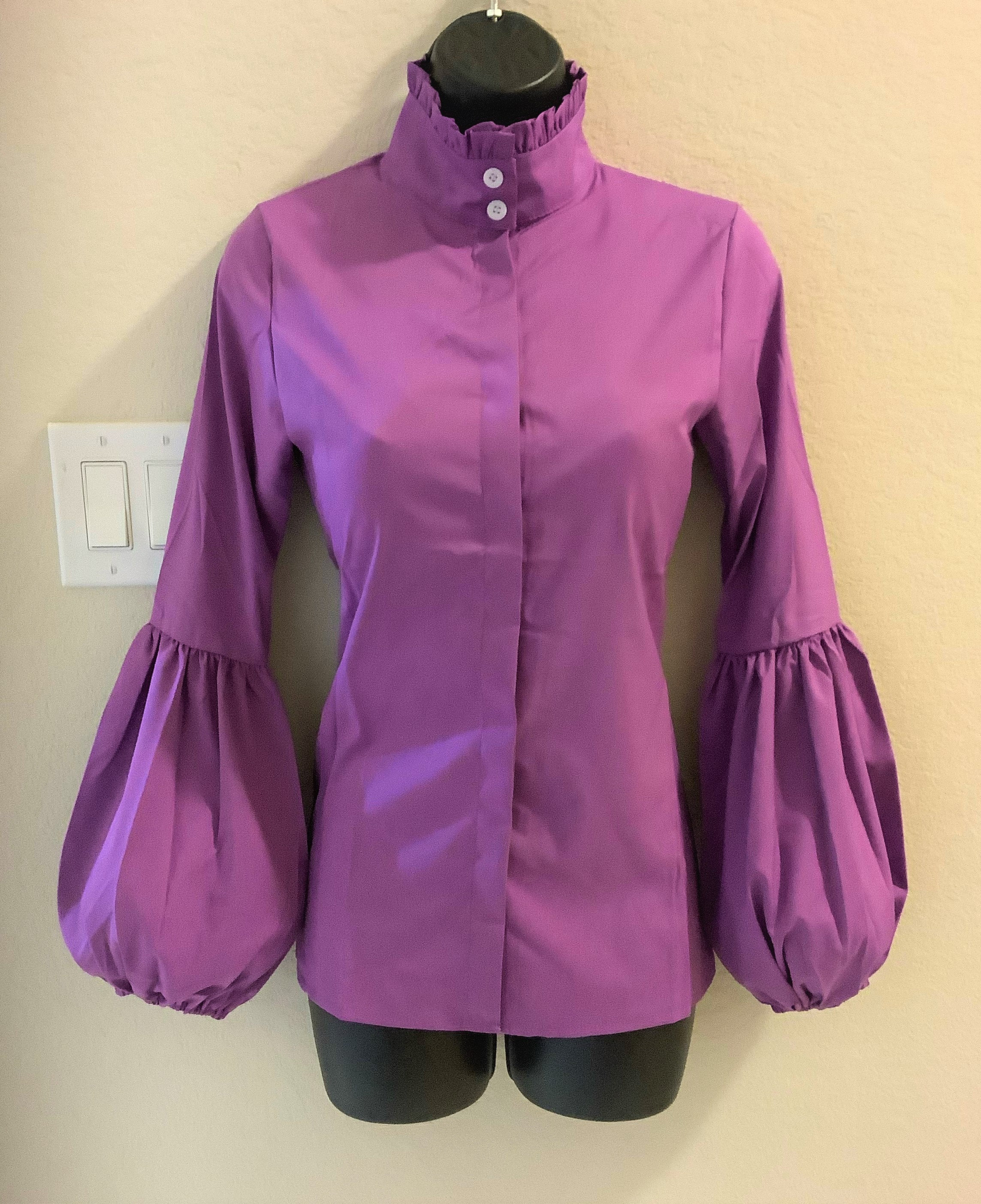 Top de manga de linterna largo - Etsy España