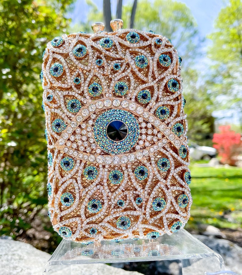 Evil Eye Rhinestone Clutch Trendy Crystal Womens Clutch - Etsy
