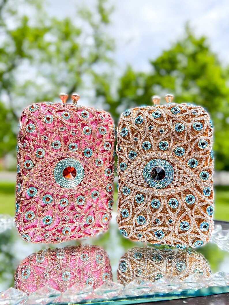 Evil Eye Rhinestone Clutch Trendy Crystal Womens Clutch - Etsy
