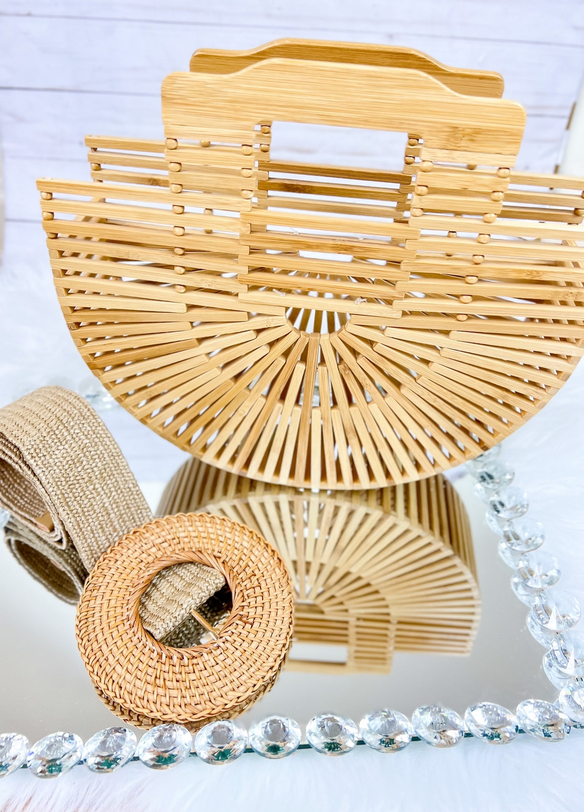 Bamboo Handbag Bamboo Bag Bamboo Purse Beach Purse Bamboo - Etsy