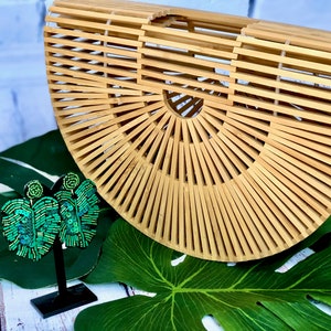 Bamboo Handbag Bamboo Bag Bamboo Purse Beach Purse Bamboo | Etsy