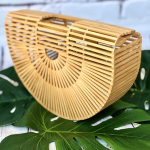 Bamboo Handbag Bamboo Bag Bamboo Purse Beach Purse Bamboo | Etsy
