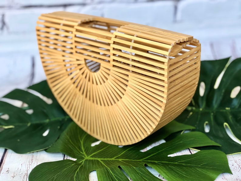 Bamboo Handbag Bamboo Bag Bamboo Purse Beach Purse Bamboo | Etsy