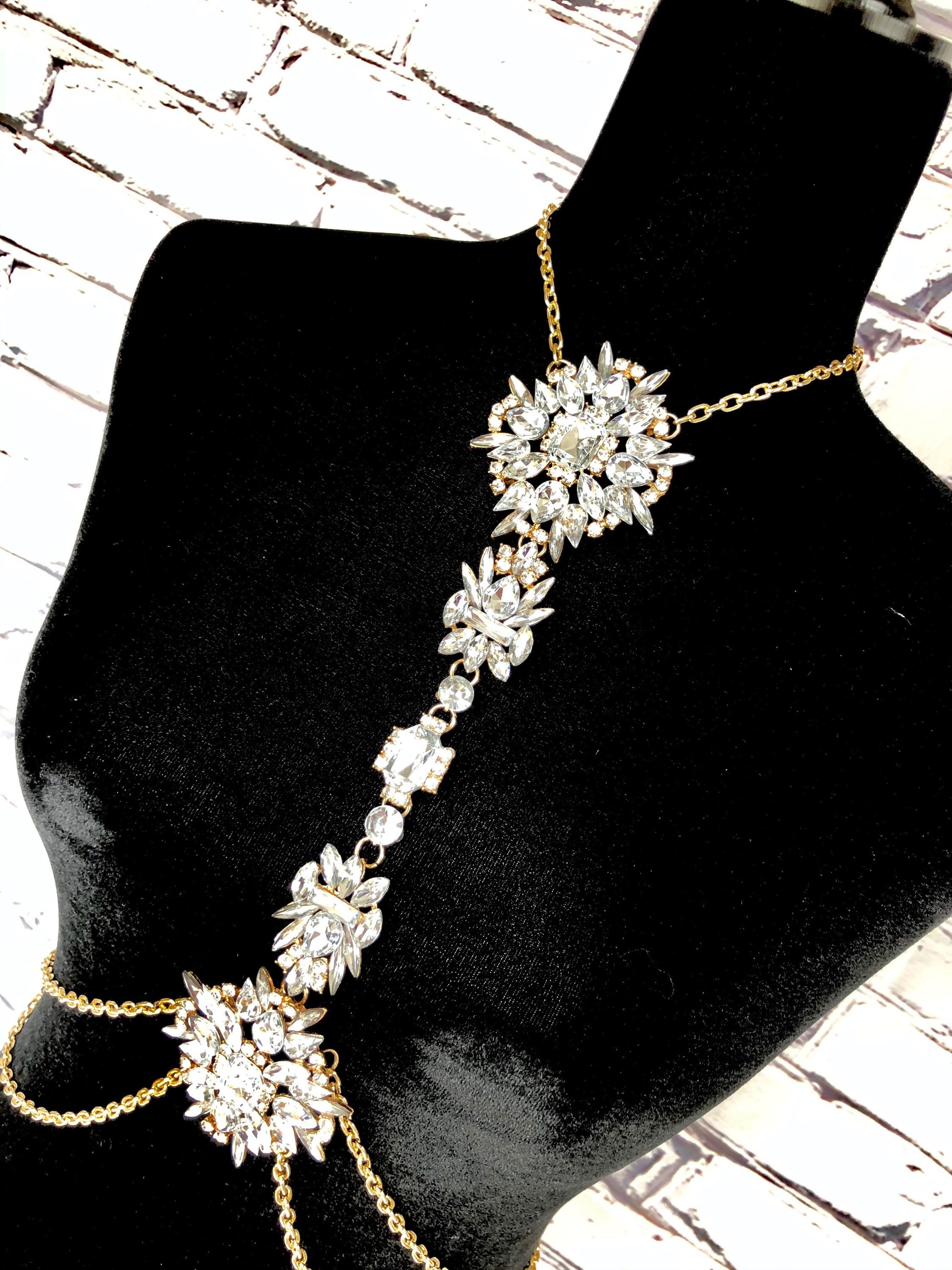 Body jewelry for women AB gold body chain womens body | Etsy