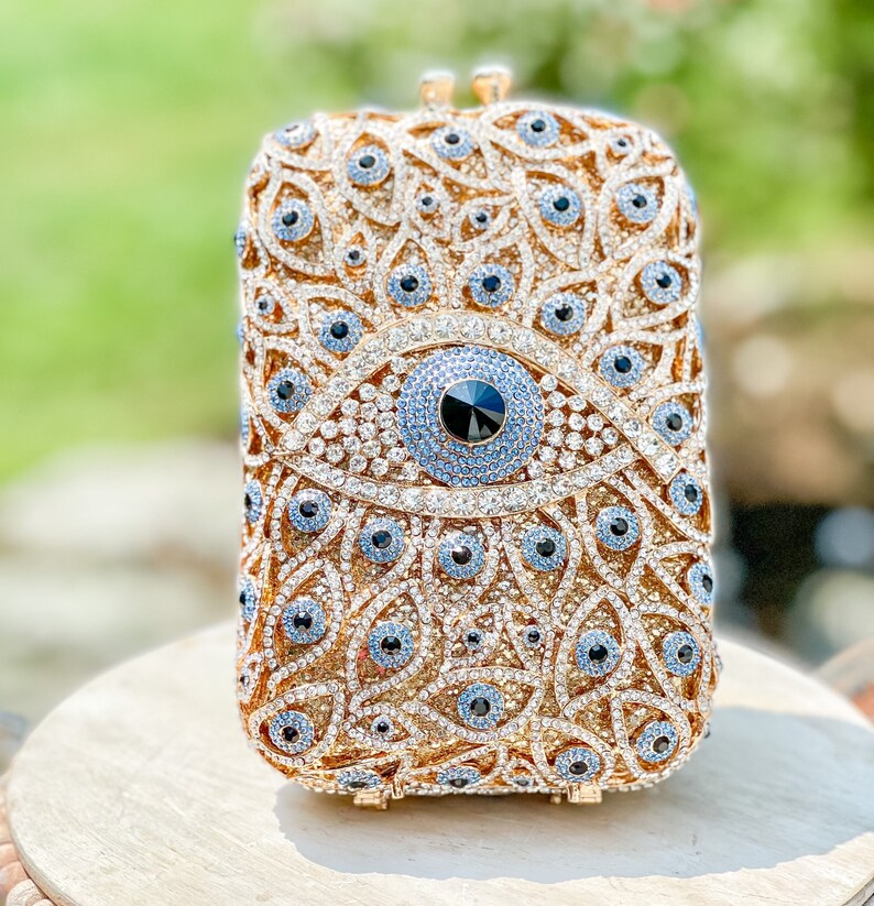 Evil Eye Rhinestone Clutch Trendy Crystal Womens Clutch - Etsy