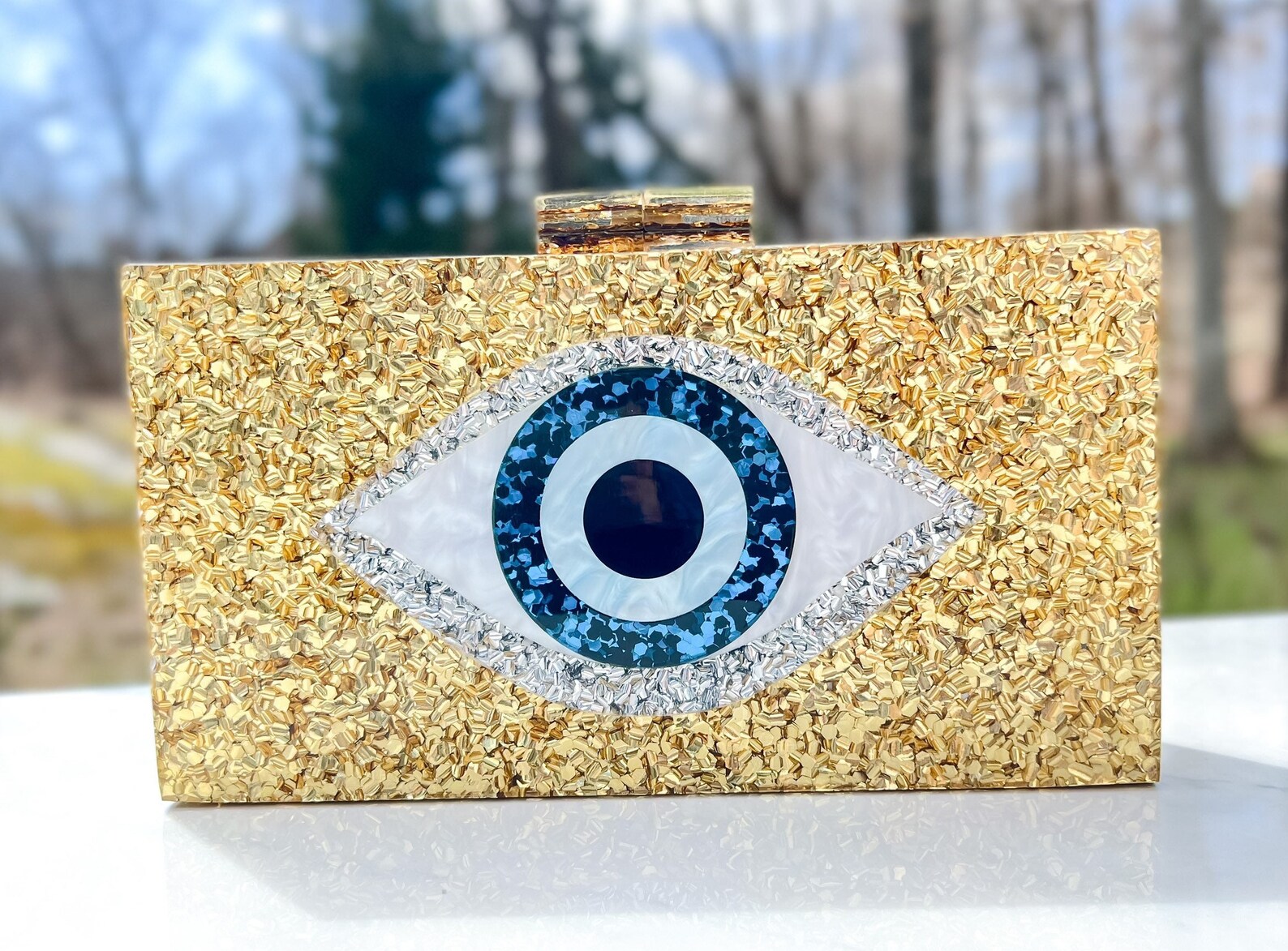 Glitter Evil Eye Acrylic Clutch Trendy Protective Womens - Etsy