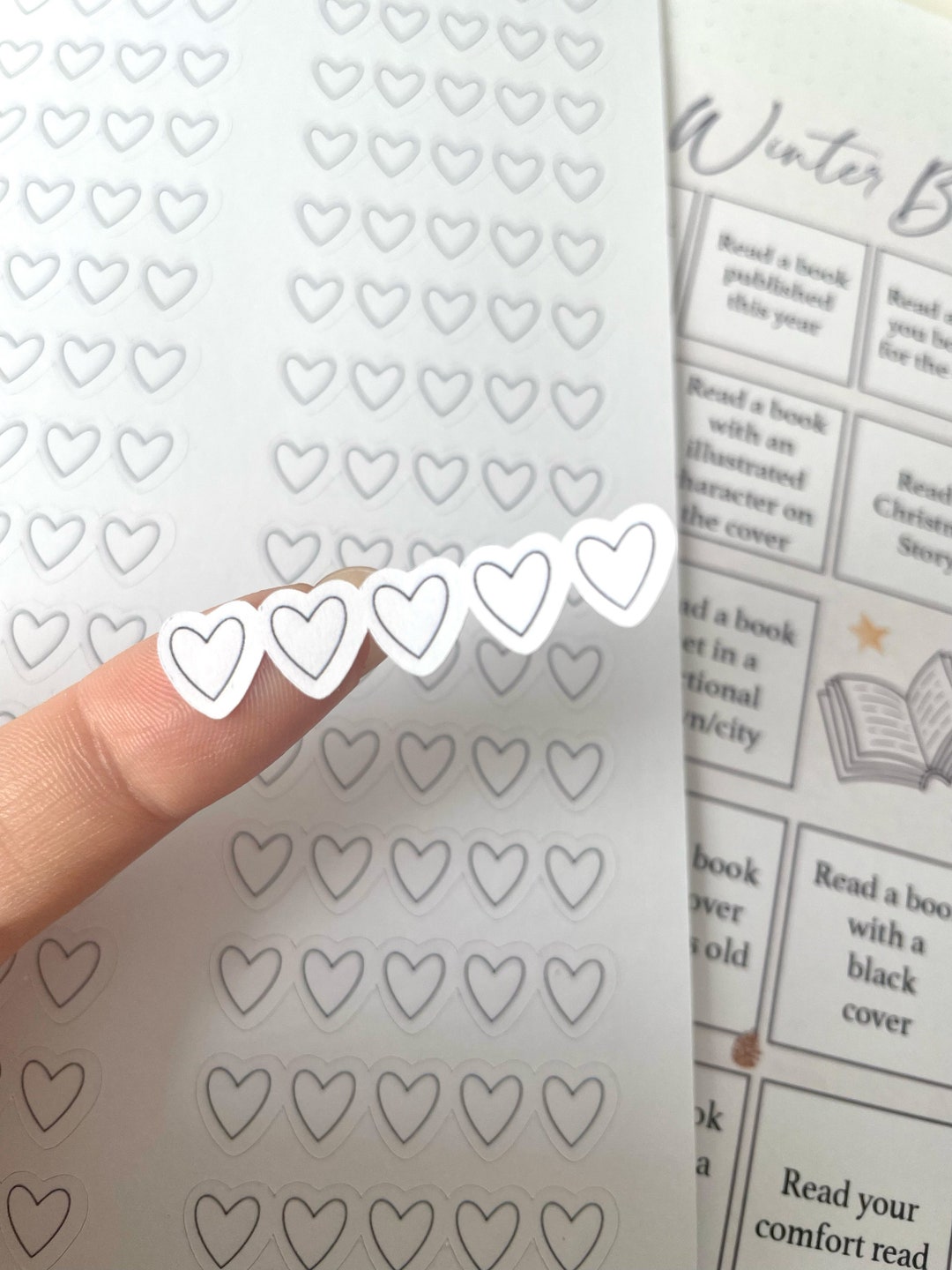 Heart Rating Stickers Reading Journal Stickers Bullet Journal Sticker ...