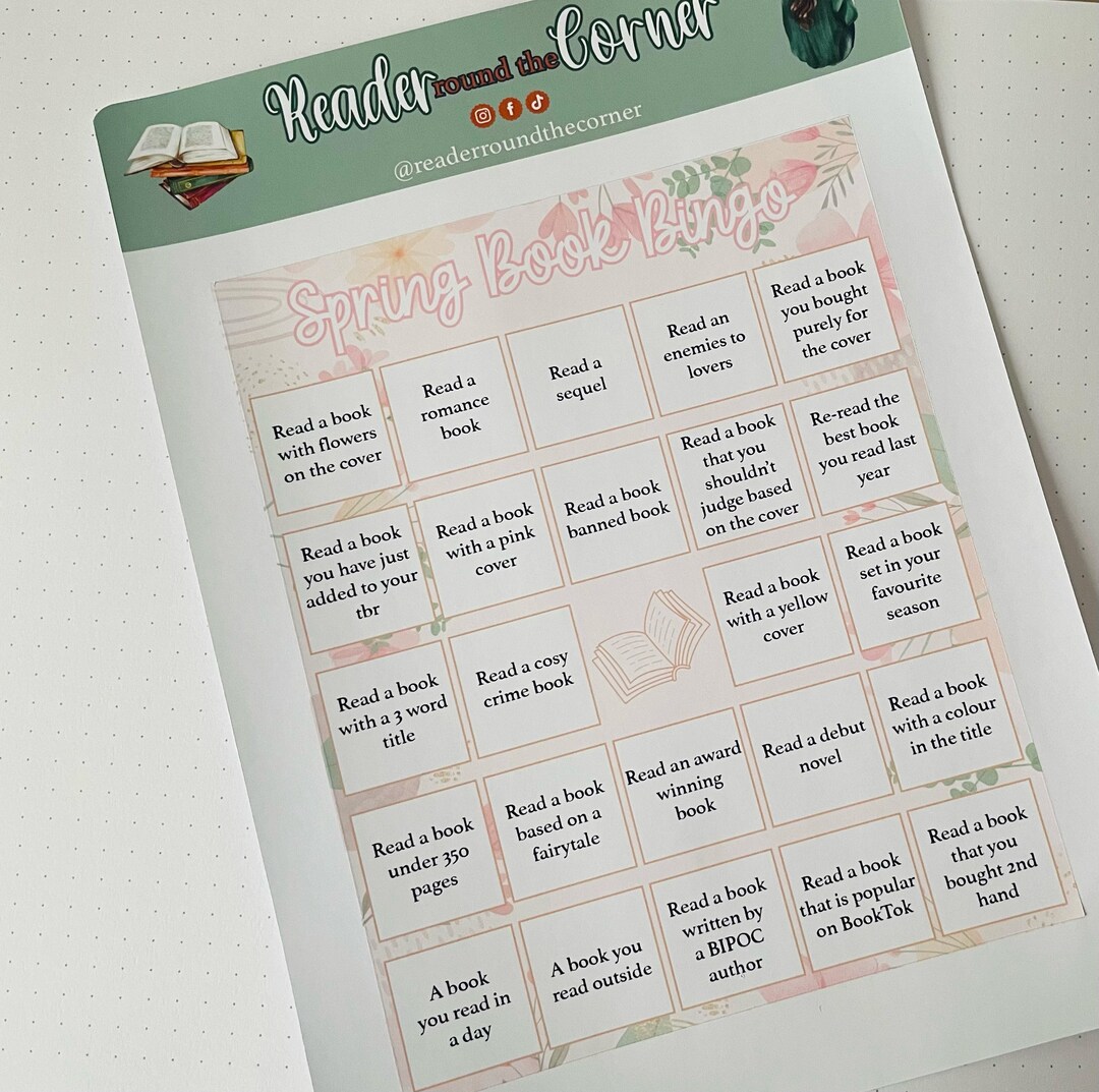 Spring Book Bingo Book Bingo Reading Journal Stickers Book Journal ...