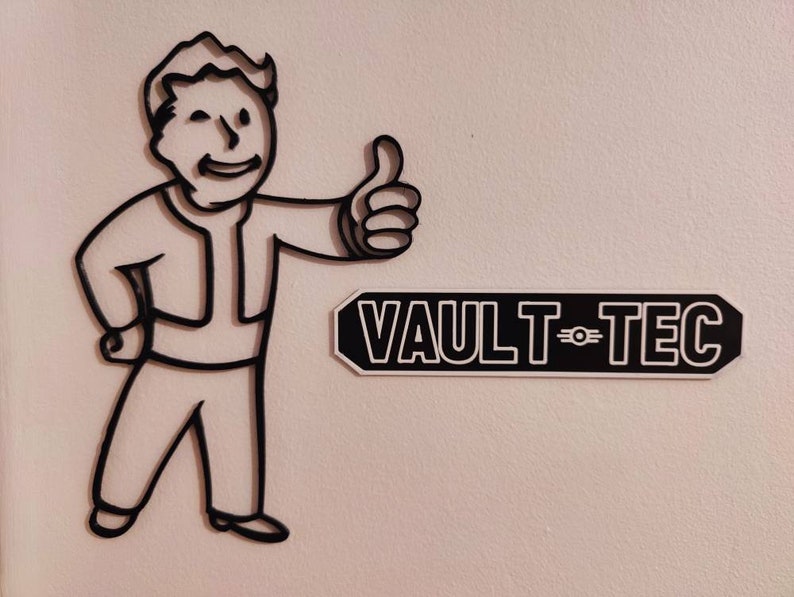 Vault Tec Sign Fallout Inspired 3d Printed - Etsy