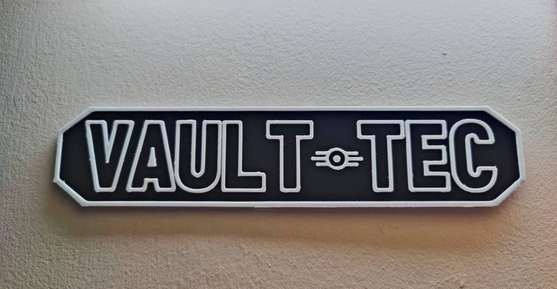 Vault Tec Sign Fallout Inspired 3d Printed - Etsy