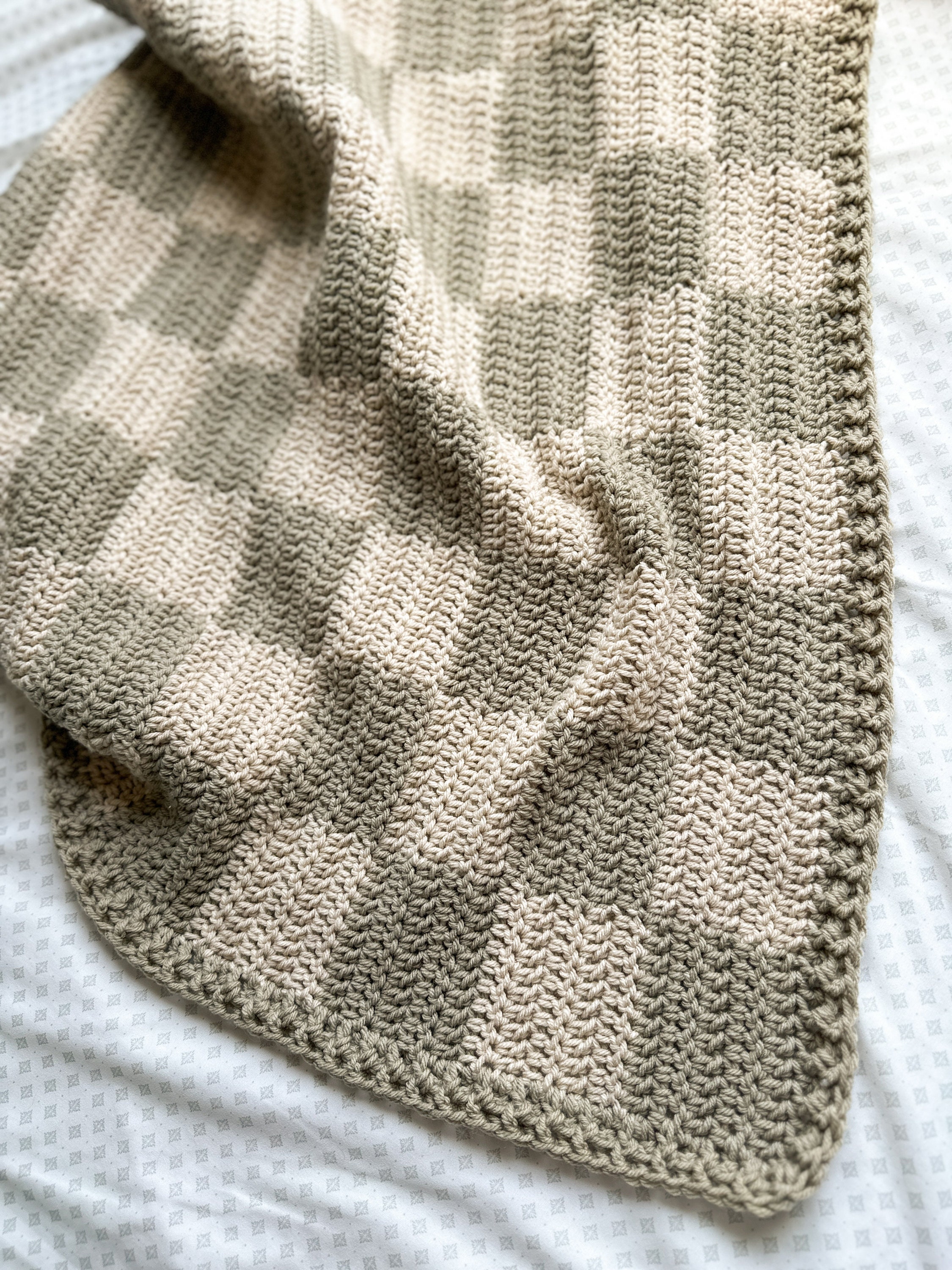 READY TO SHIP Checkered Crocheted Baby Blanket, Baby Shower Gift ...