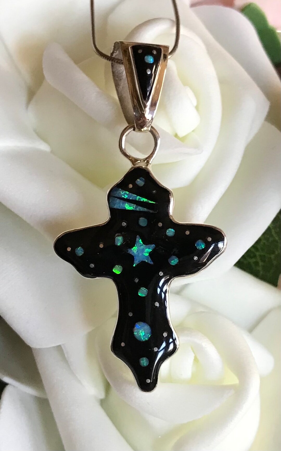Galaxy Night Sky Cross Pendant - Multicolor Pendant for Necklace ...