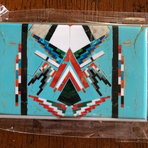 Southwestern Turquoise Inlay Card Holder Multicolor Inlay - Etsy