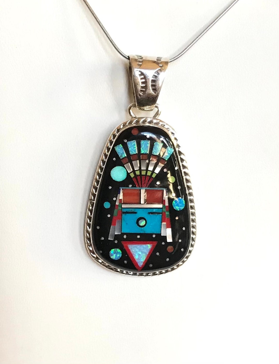 Multi Gemstone Micro Inlayed Handcrafted Pendant Multicolor Pendant for ...