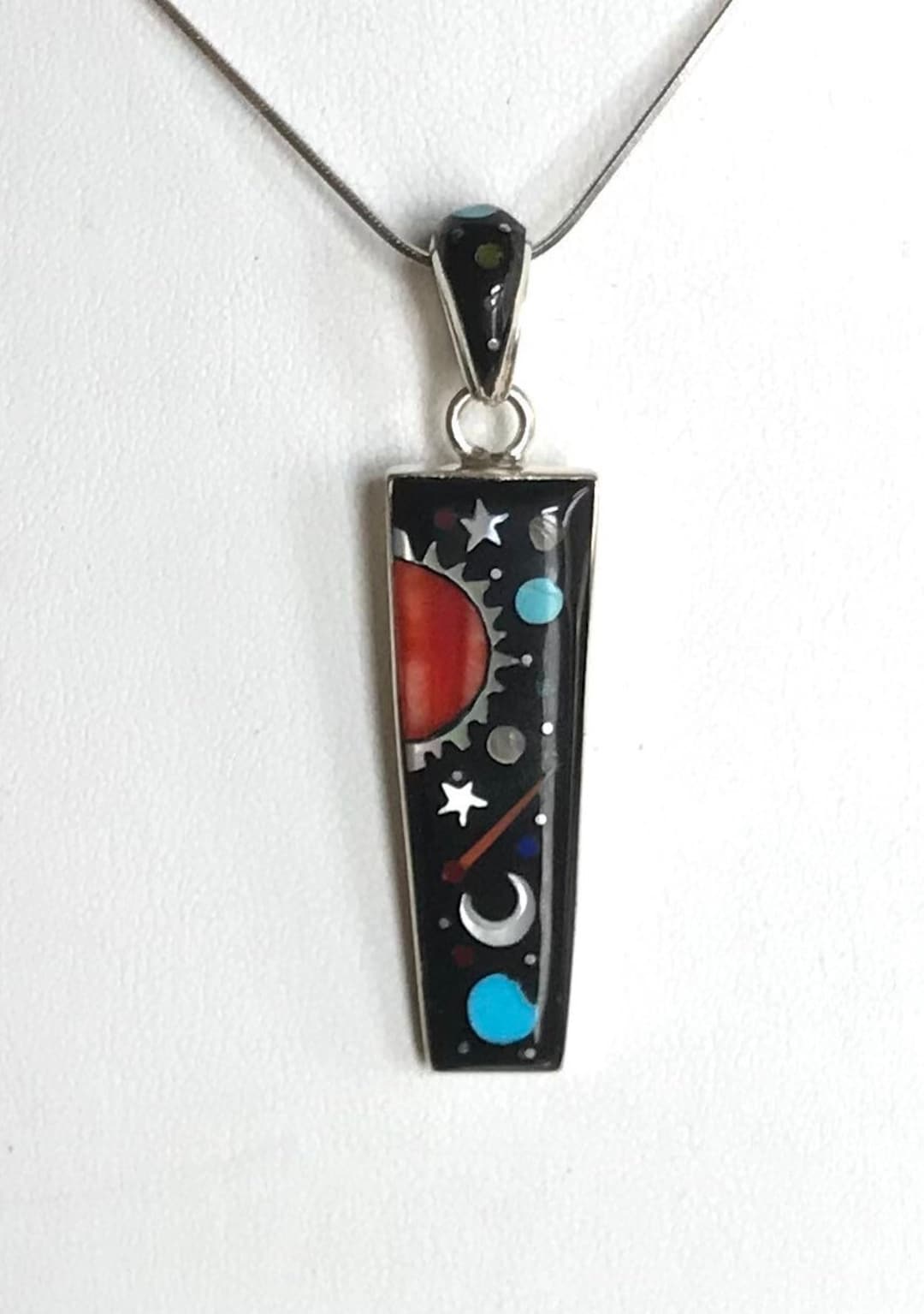 Multicolor Night Sky Galaxy Moon Stars Pendant - Inlay Pendant for ...
