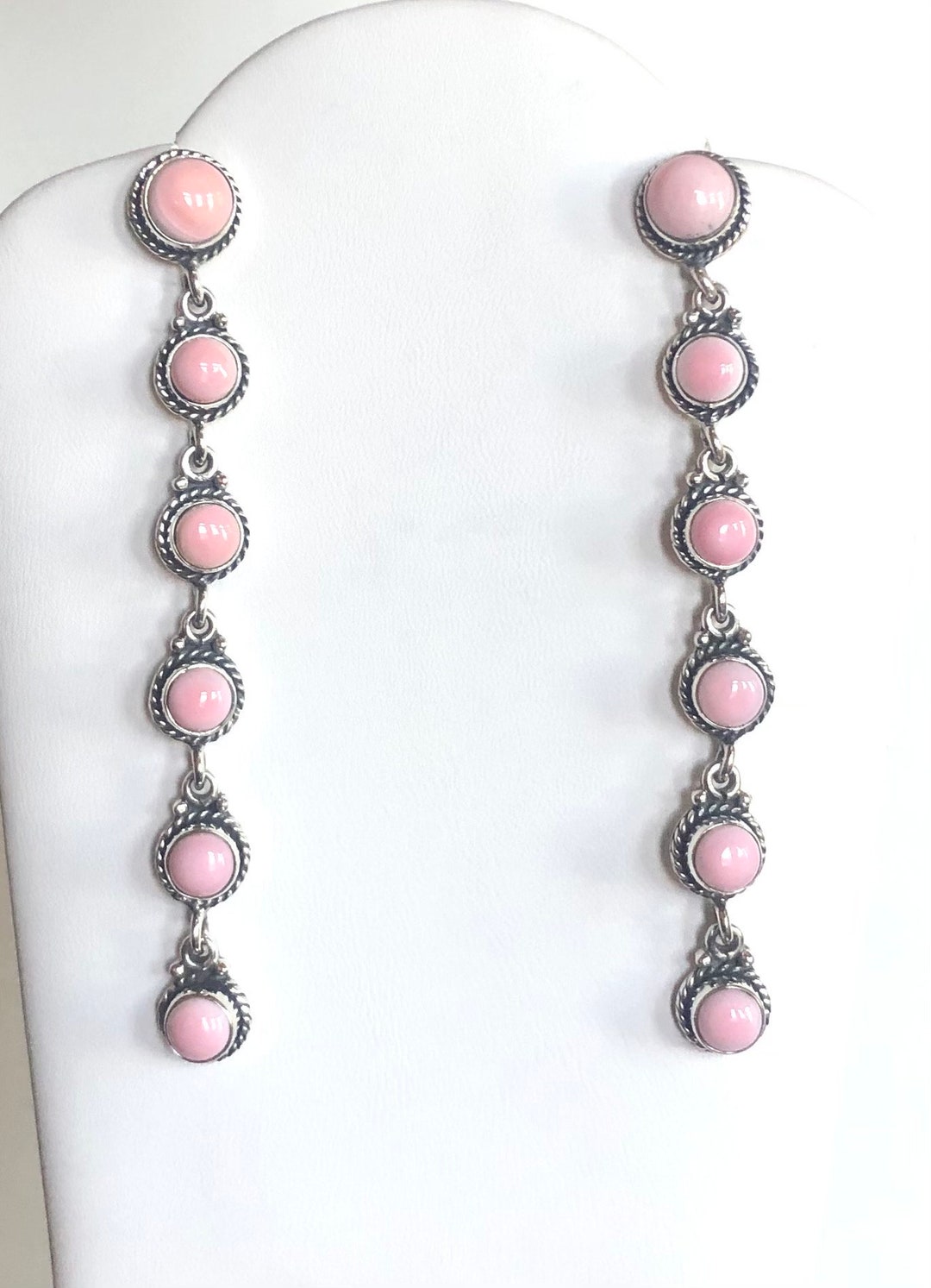 Pink Conch Shell Post Dangle Earrings - Natural Pink Conch Shell ...