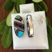 Inlay Multicolor Oval Shape - Inlay Turquoise and Red Coral, Black Onyx ...